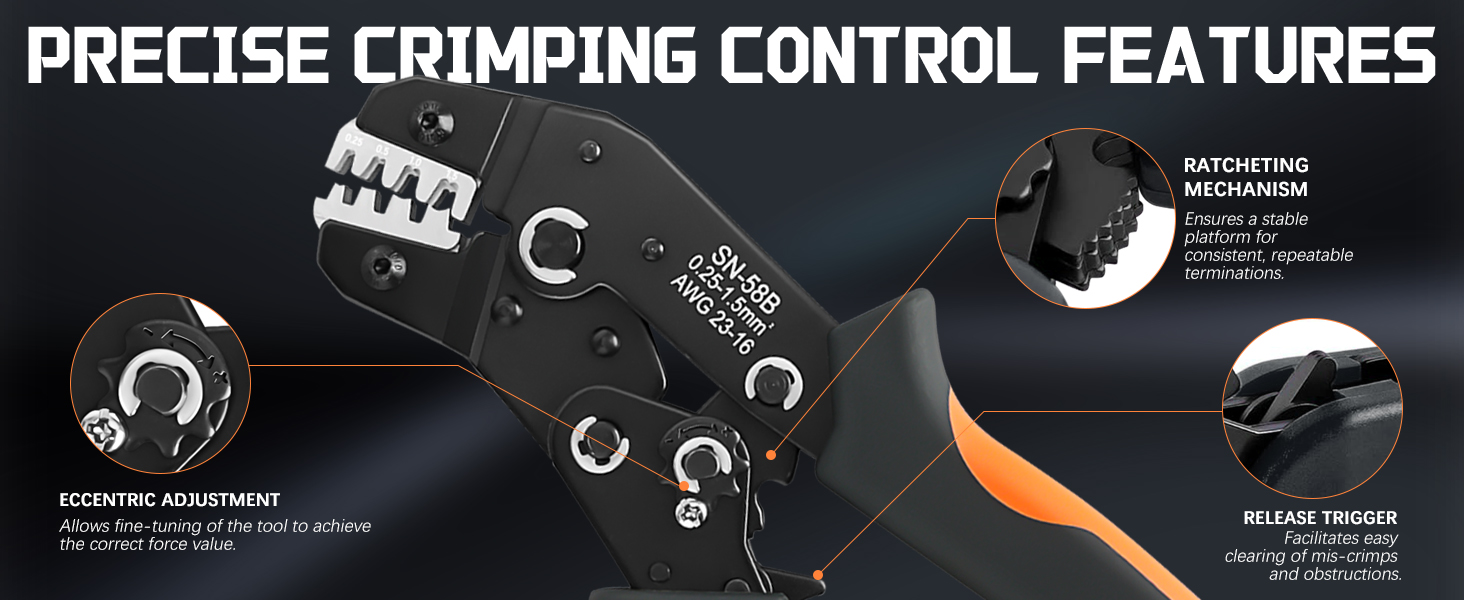 Crimpzange Dupont Stecker Set,1600 PCS 2,54 mm Steckverbinder und Crimp Pins,AWG 23–16 (0,25–1,5 ...