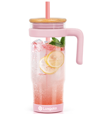 Amazon.com | Luxgola 32 oz Glass Tumbler with Handle, Iced Coffee Cup ...