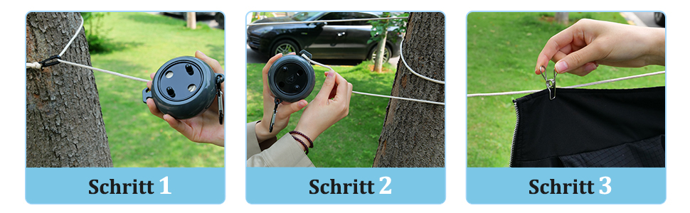 Wäscheleine Ausziehbar, Wäscheleine Camping Tragbare 10m Reise Urlaub Outdoor wäscheschnur ...