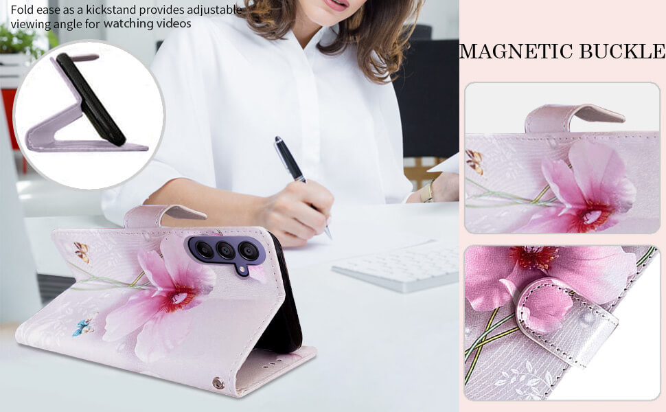 Amazon.com: JanCalm for Galaxy A15 5G Phone Case Wallet,Floral Pattern Cute for Samsung Galaxy ...