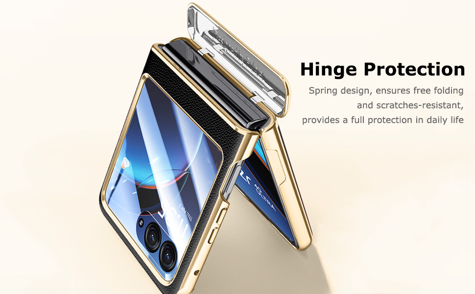 Amazon.com: YQODSZ for Motorola Razr+ Plus 2023 Case with Hinge Protection, Built in Rear Screen ...