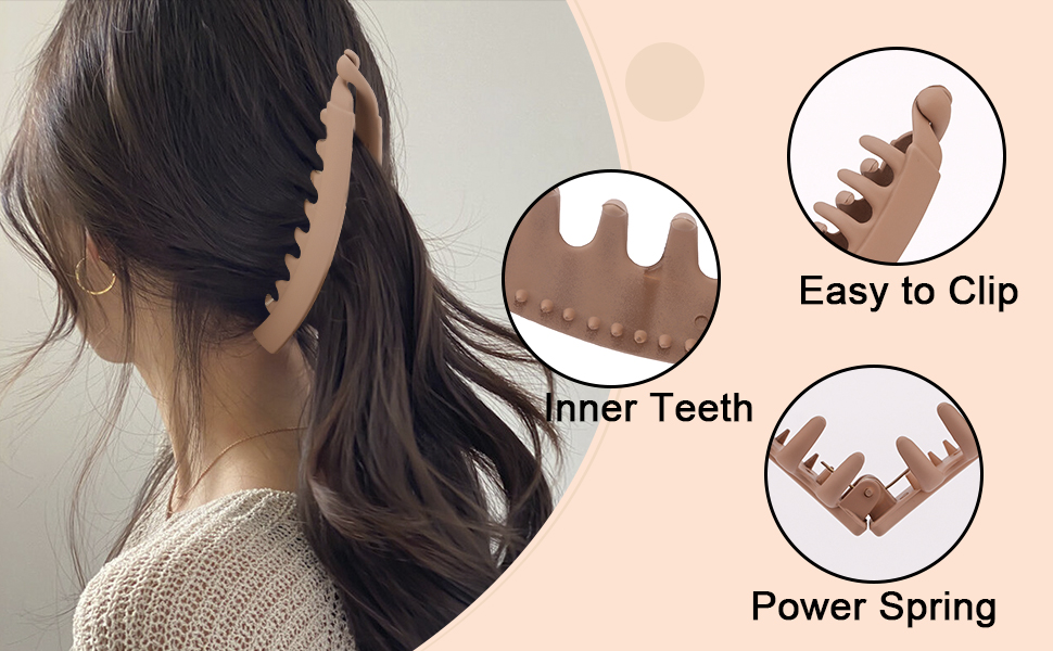 Amazon.com : Hapdoo 6PCS Banana Clip, Matte Banana Hair Clips for Women Thick Thin Hair, Medium ...