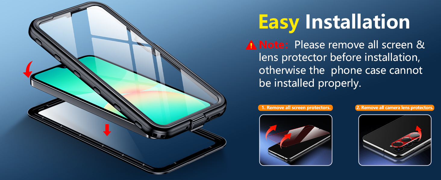 Amazon.com: SPIDERCASE for Samsung Galaxy A26 5G Case Waterproof, Built-in Lens & Screen ...