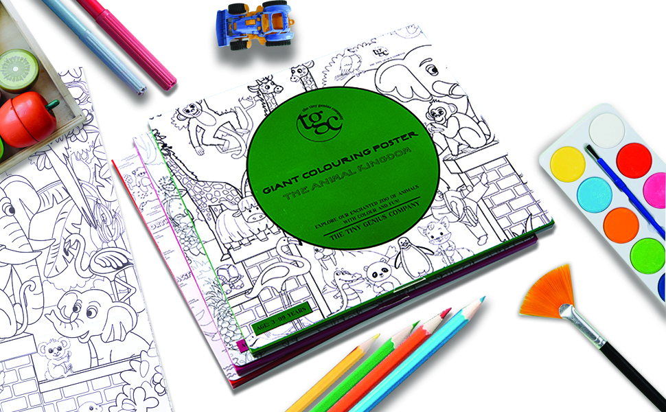 Amazon.com: TGC Jumbo 35"x24" Animal Kingdom Coloring Poster for Kids ...