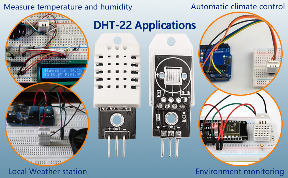 2pcs DHT 22/AM 2302 Digital Temperature and Humidity Sensor Module ...