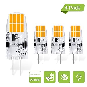 YzzYzz G4 Led Glühbirne, 2W Birnen Warmweiß 2700K Ersatz 20W Halogenlampen, 296LM Leuchmittel AC ...