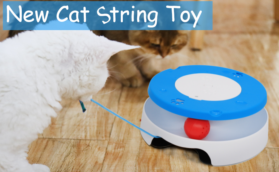 Amazon.com: LASOCUHOO 2-in-1 Automatic Cat Toy with Track & Jumping String – Interactive ...