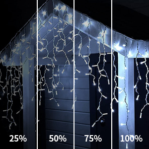 Icicle Outdoor Christmas Lights, RJEDL 360 LED 12.2m/40ft Icicle String ...