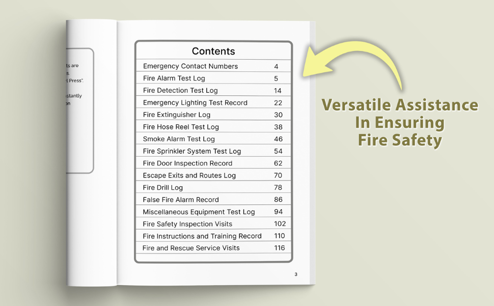 Fire Safety Log Book: 15 Different Sections for Inspections and Testing ...
