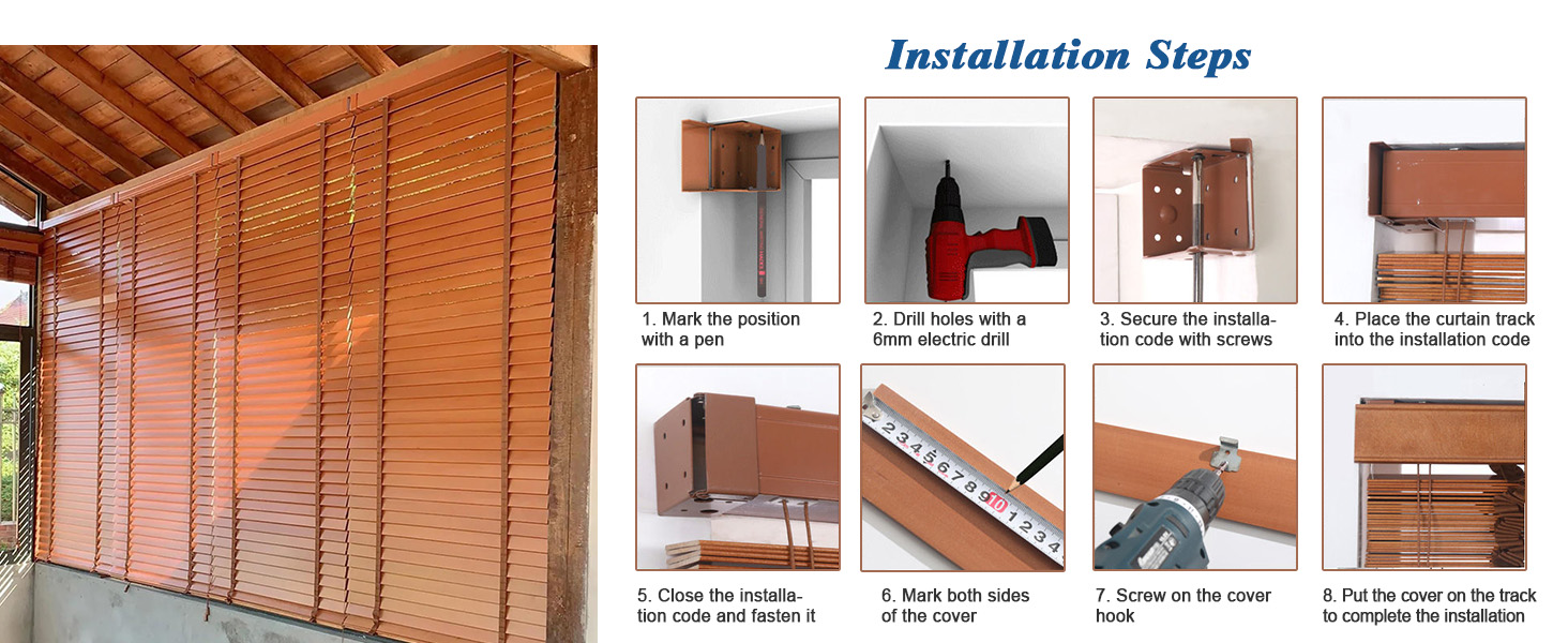 Amazon.com: EVOZEN Faux Wood Blinds 2 Inch Cordless, Room Darkening ...