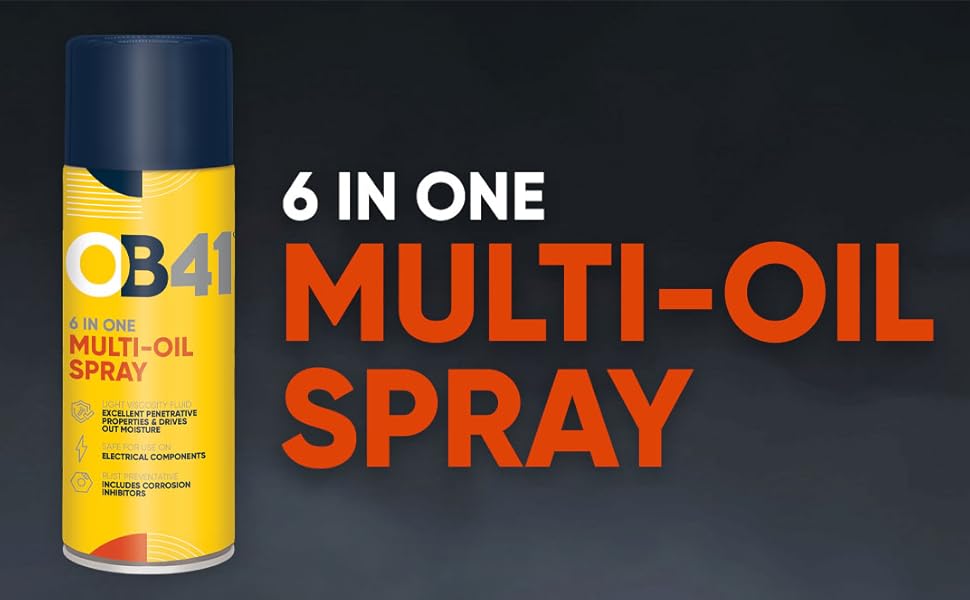 OB41 6 in One Multi-Oil Spray - Light Viscosity lubricating fluid with excellent penetrating ...