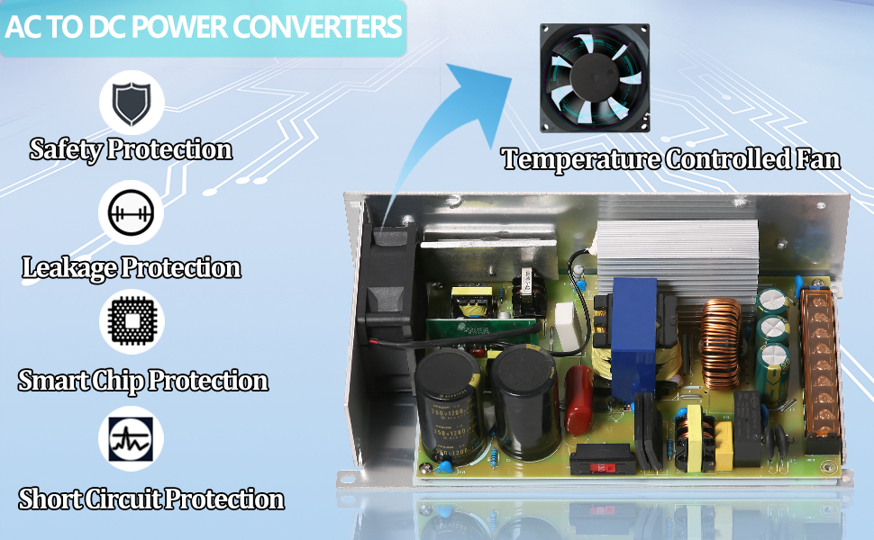 Amazon.com: DC 12V 100A 1200W Switching Power Supply Adapter PSU AC-DC 12Volt Industrial ...