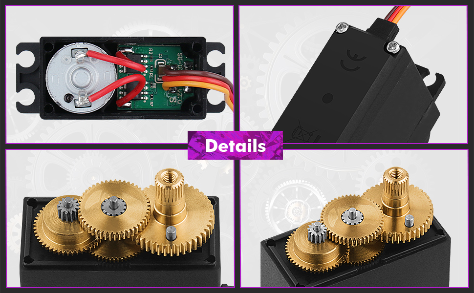 Amazon.com: 4 Pack MG996R Servo Motor, 55g Fully Copper Gear High Torque Digital Servo Motor Kit ...