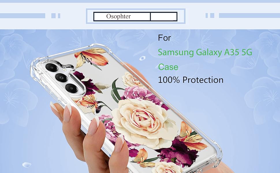 Amazon.com: for Samsung Galaxy A35 5G Case: Women Girls Flower Floral with Screen Protector ...