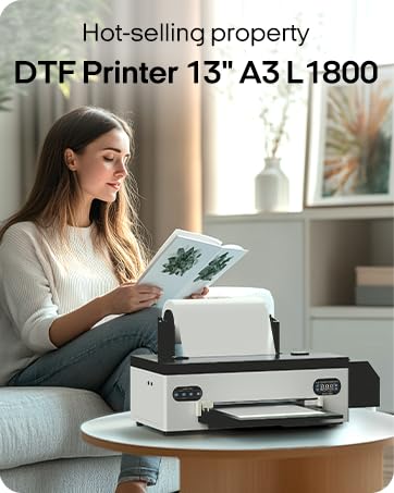 Amazon.com: Impresora A3 L1800 DTF para impresión de camisetas, ancho máximo de impresión de 13 ...