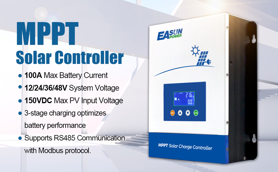 100A MPPT Solar Charge Controller 48V 36V 24V 12V Auto Max Input 150V ...
