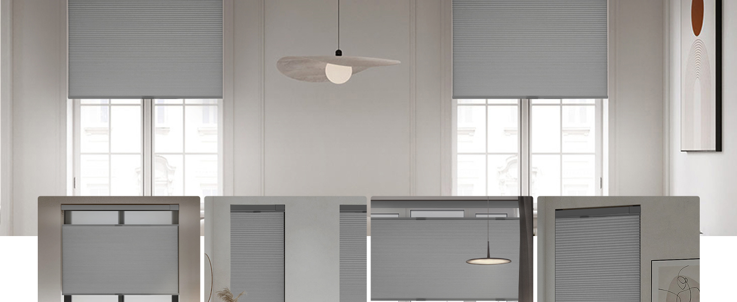 Amazon.com: Boolegon No Drill No Tools Cellular Shades Top Down Bottom ...