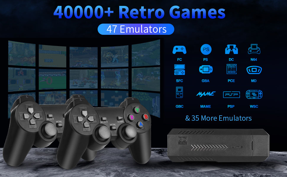 Consola de juegos retro inalámbrica, consola de juegos de 128G con 40.000 juegos integrados, más ...
