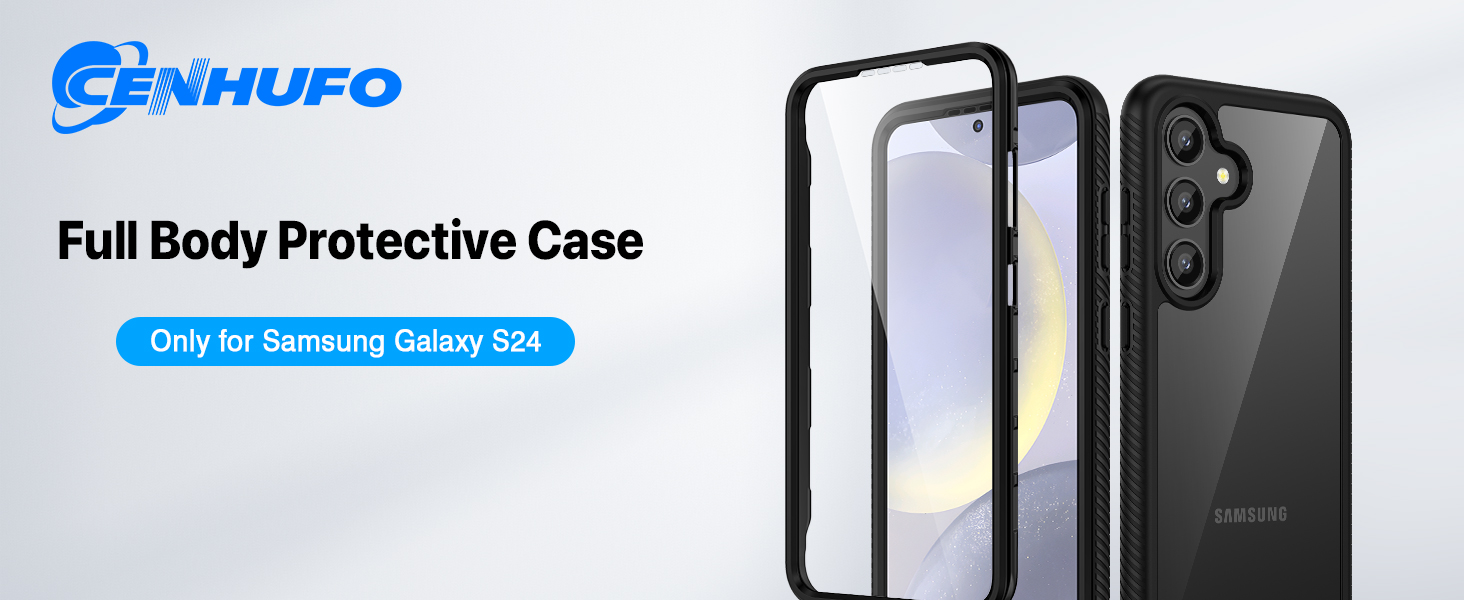 CENHUFO for Samsung Galaxy S24 5G Case Built-in Screen Protector, Military Grade Shockproof ...
