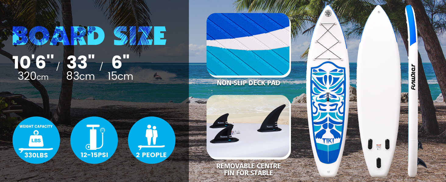 FunWater Stand up Paddle Board Inflatable Paddleboard Ultra-Light ...