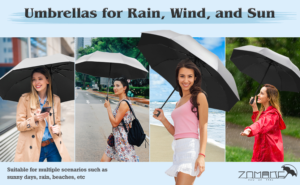 ZOMAKE Travel Umbrella UV Protection - Parapluie Compact Solide Packable Sun Umbrellas Compact ...