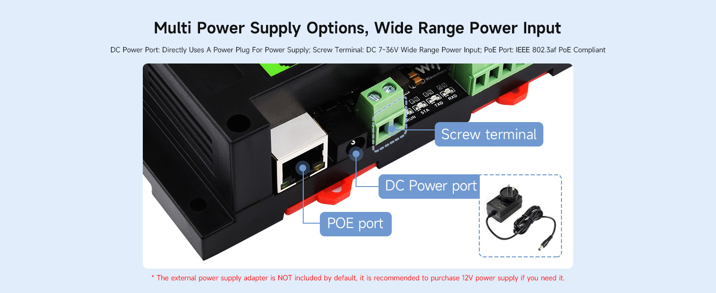Amazon.com: Waveshare 8-Ch Ethernet Relay Module, Modbus RTU/Modbus TCP Protocol, PoE Port ...