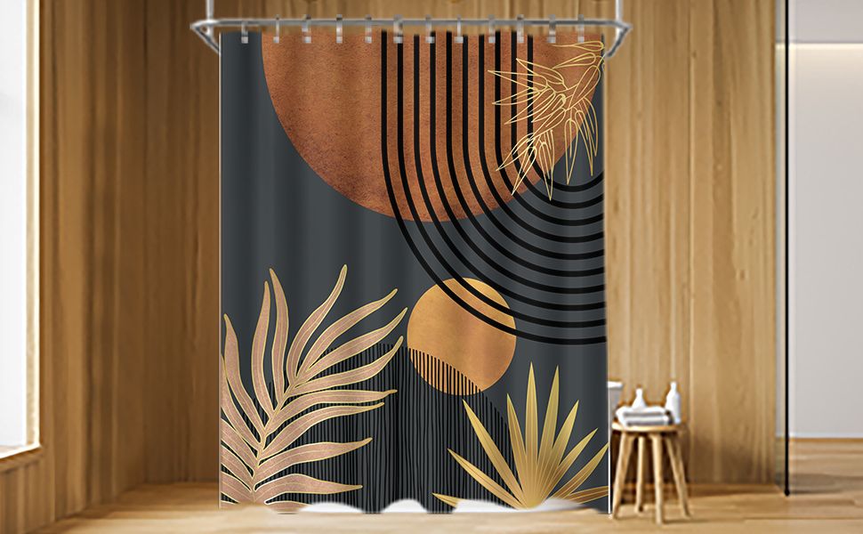 Amazon.com: KOMLLEX Mid Century Boho Shower Curtain for Bathroom Decor Abstract Modern Sun ...