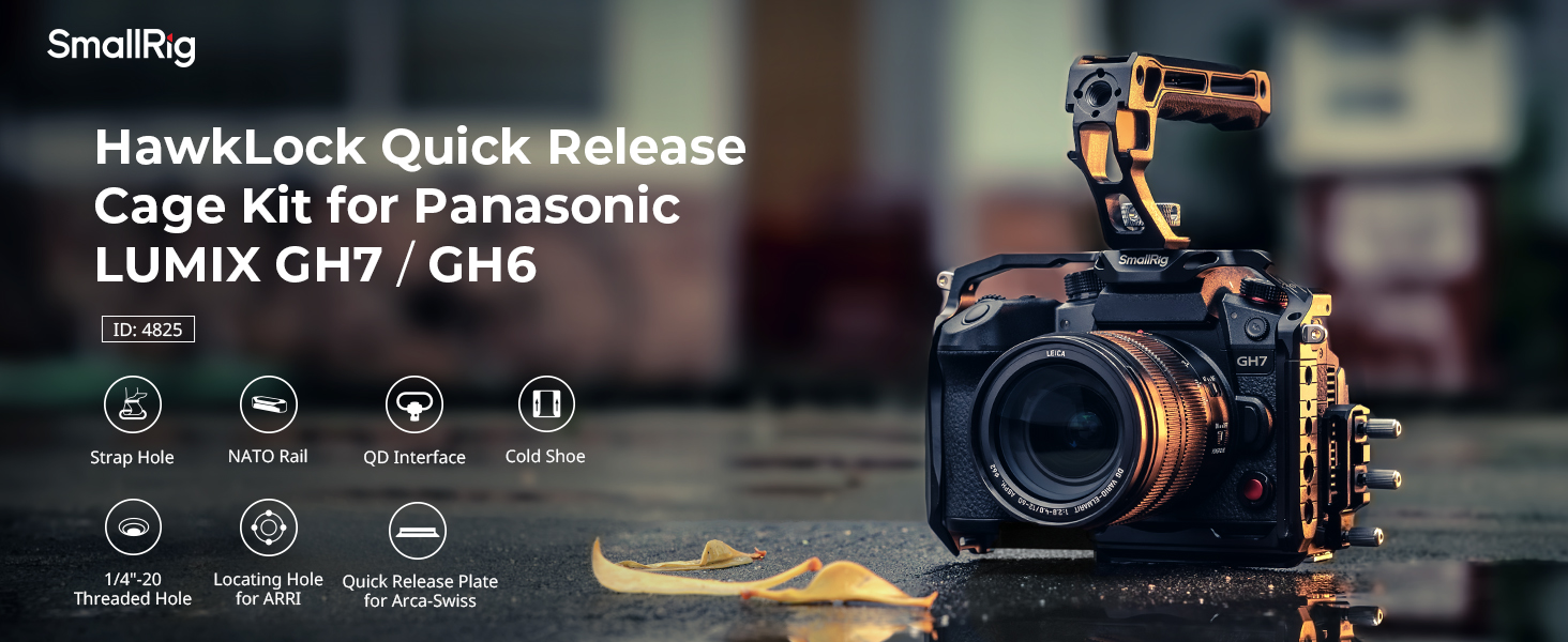 Amazon.com : SmallRig HawkLock Quick Release Cage Kit for Panasonic LUMIX GH7 / GH6, with Top ...