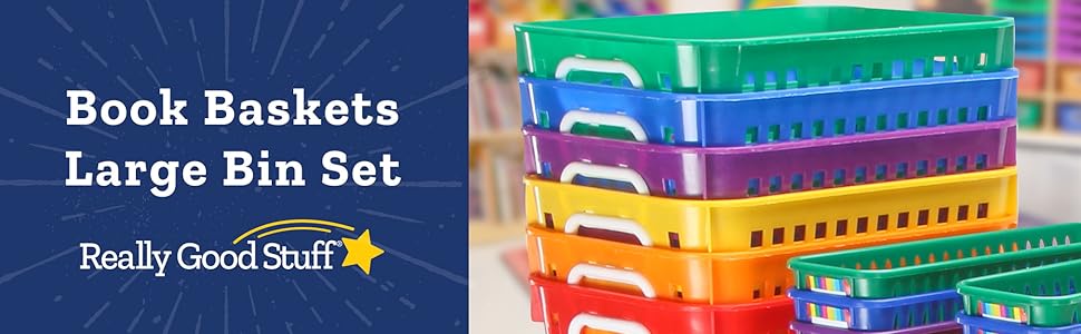 Amazon.com: Really Good Stuff Plastic Storage Baskets for Classroom or ...
