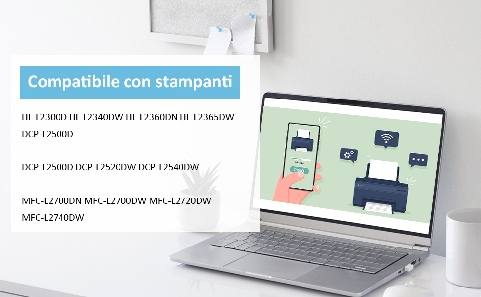 ASEKER Compatibile DR-2300 DR2300 Tamburo per Brother HL-L2300D HL-L2340DW HL-L2360DN HL-L2365DW ...