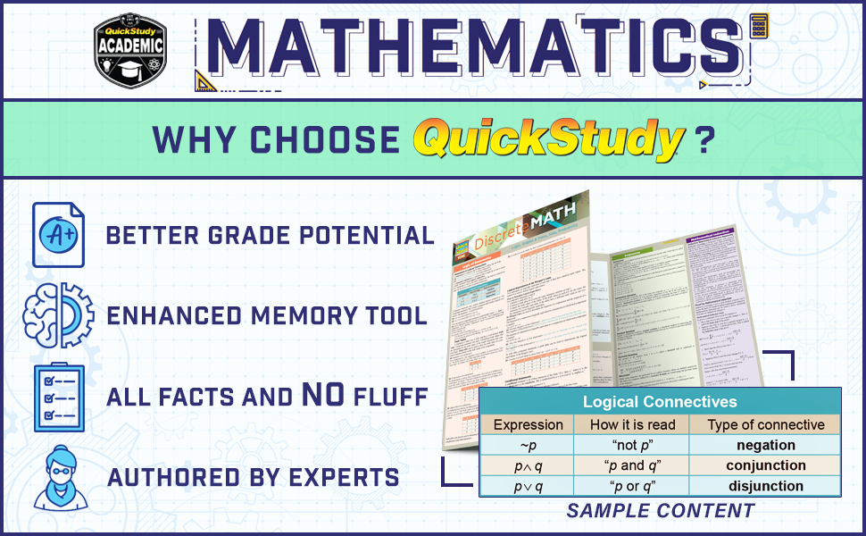 Discrete Mathematics QuickStudy Laminated Reference Guide (Quick Study ...