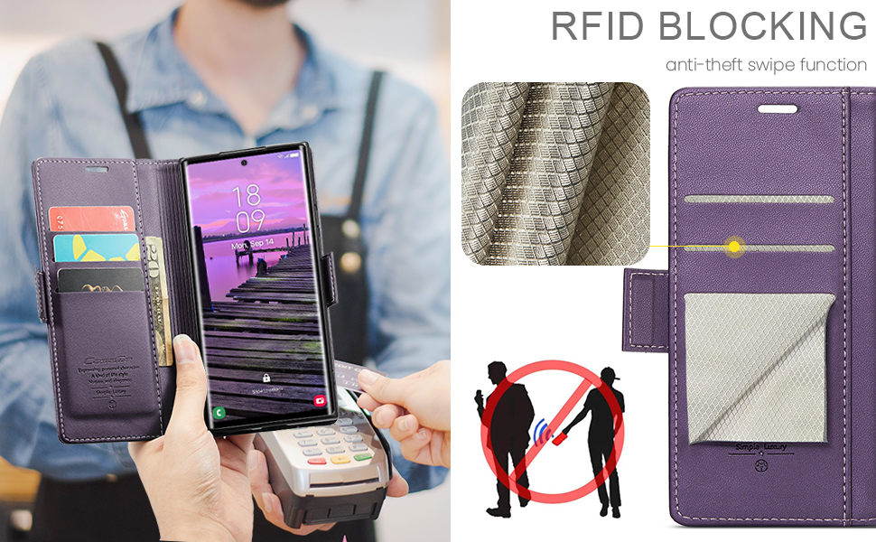 Amazon.com: SINIANL Samsung Galaxy S24 Ultra Wallet Case with RFID Blocking, Samsung S24 Ultra ...