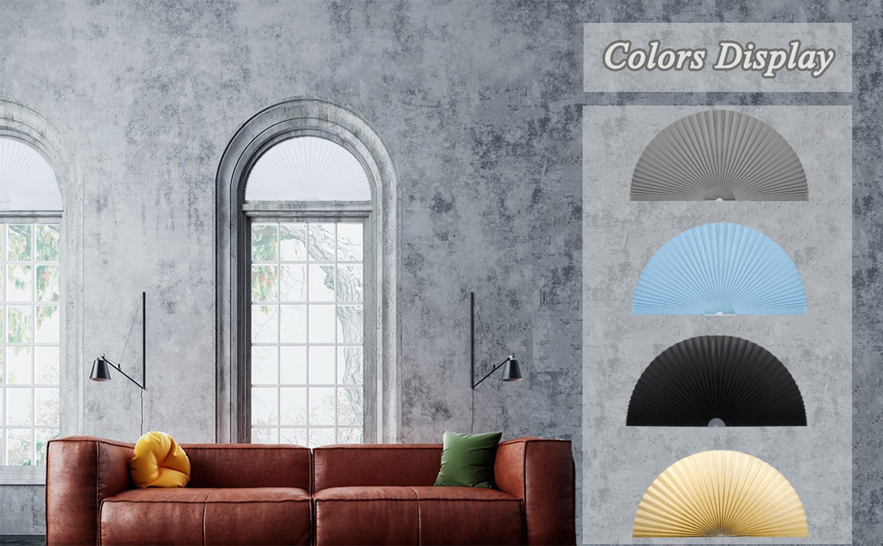 Amazon.com: MALOKI Arch Window Shades Half Circle, 2PCS Pleated Semi Circle Half Moon Arched ...