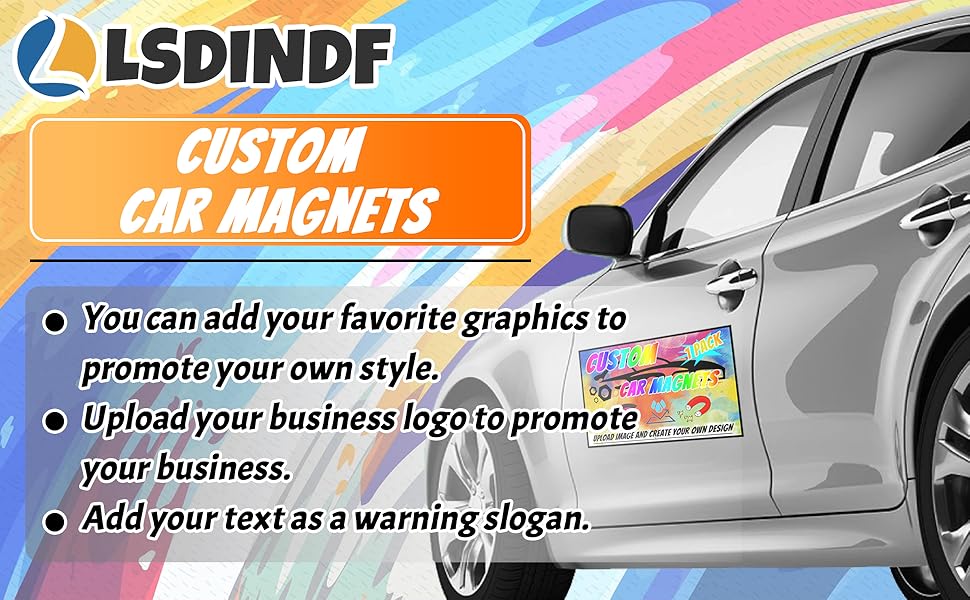 LSDINDF Custom Magnet Car Stickers, Personalised car magnetic signs, Car Magnet with Text/Logo ...