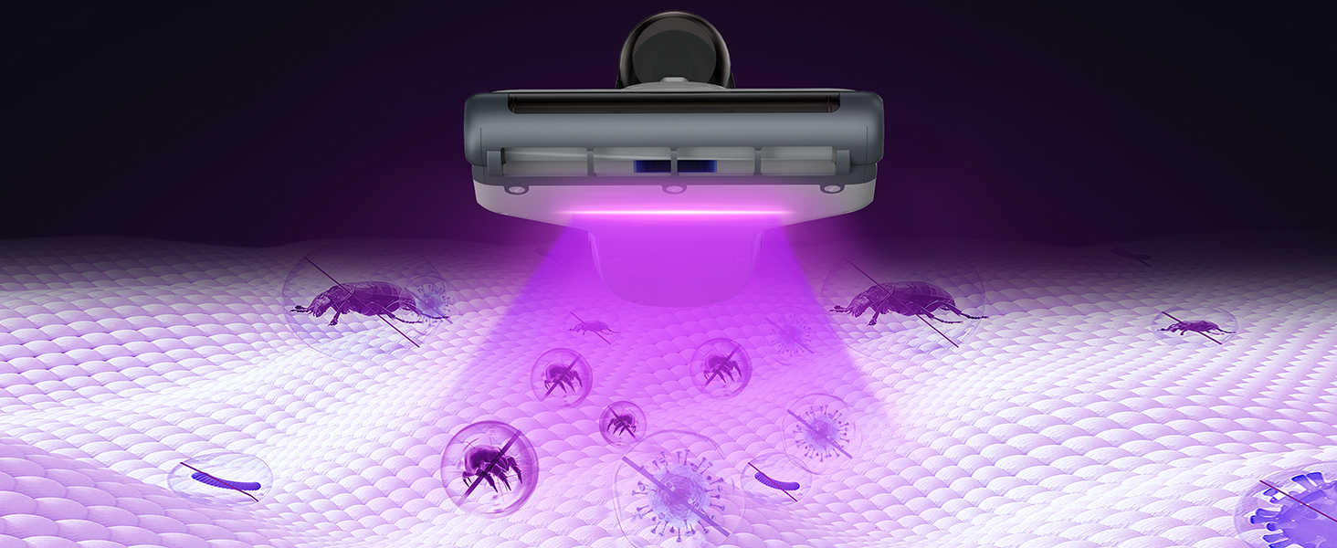 Amazon.com - VersLife Cordless Mattress Vacuum Cleaner, UV Bed Vacuum, 18Kpa Suction HEPA Filter ...