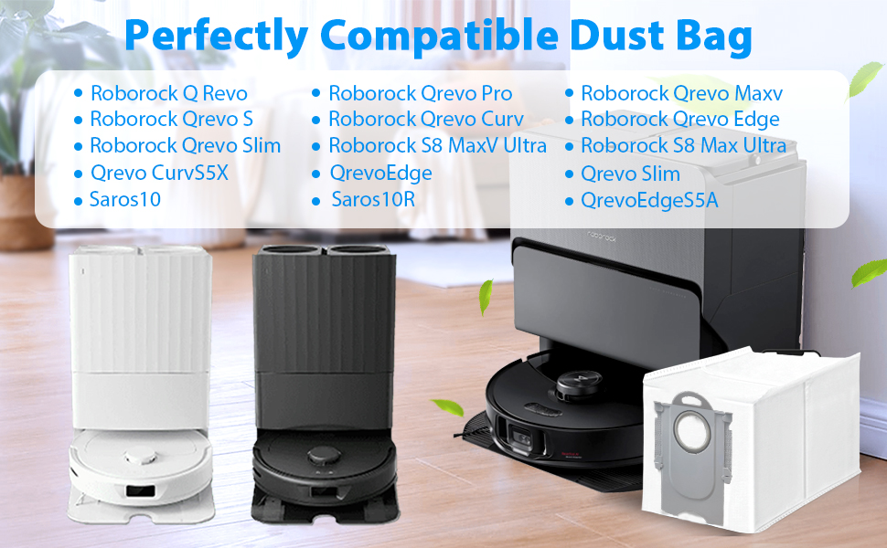 Amazon.com - 12 Pack Dust Bags for Roborock QV 35A/Qrevo S5V/ Qrevo S/Q Revo/ Saros10/ Saros10R ...