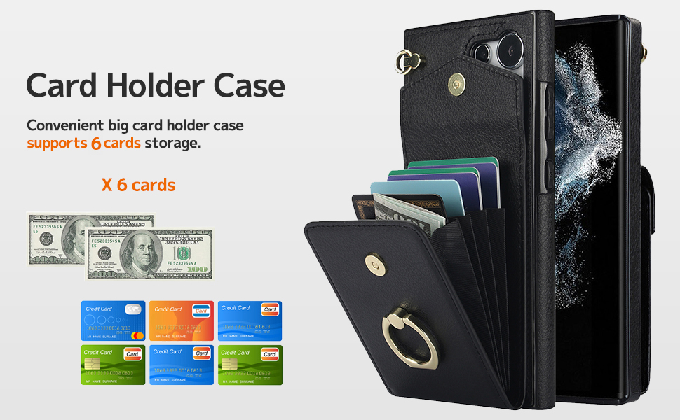 Amazon.com: NINKI Compatible Samsung Galaxy S24 Ultra Case Wallet with 4 Card Slot, Hand Strap ...