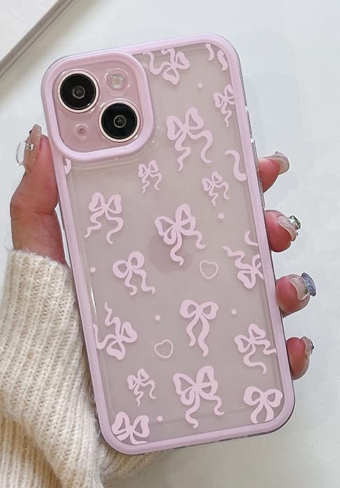 Amazon.com: QLTYPRI Compatible with iPhone 13/iPhone 14 Case, Cute Curly Wave Frame Clear Case ...