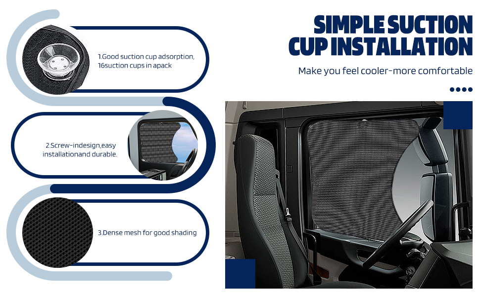 Amazon.com: ZZBUY 2PCS Semi Truck Window Shades UV Protection Side Window Sun Shades with ...