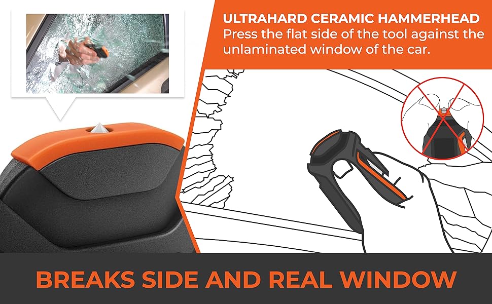 Amazon.com: Lifehammer Smart Automatic – Window Breaker Seatbelt Cutter, Emergency Car Window ...