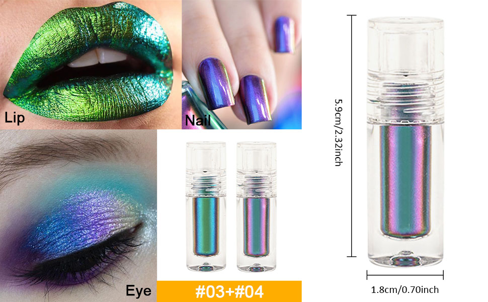 Amazon.com : Duochrome MultiChrome Chameleon Liquid Metallic Eyeshadow 2 Pcs Set, Green Purple ...