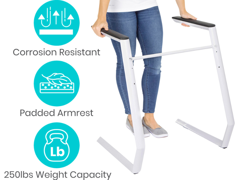 Amazon.com: Vive Toilet Safety Rail - Stand Alone Handicap Grab Bar - Disability aid for Seniors ...