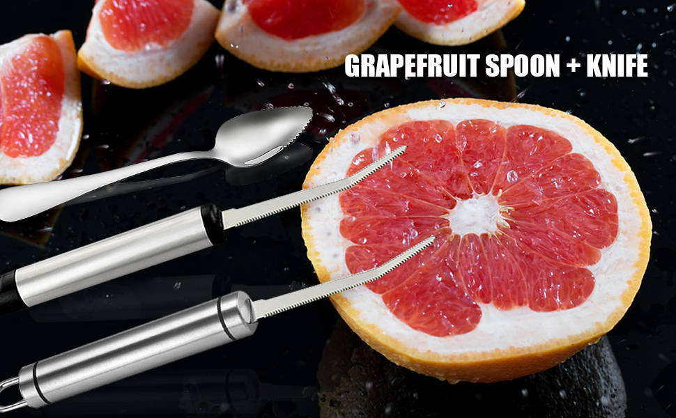 Amazon.com: Grapefruit Spoon Knife Serrated Edge Stainless Steel Fruit Knife Grapefruit Utensils ...