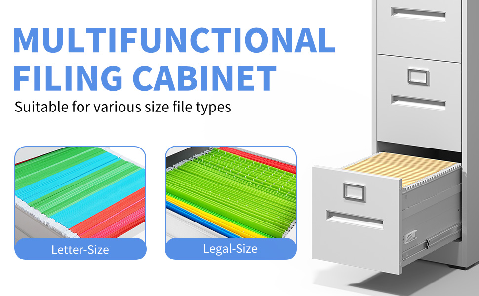 Amazon.com: Yukimo 2 Drawer File Cabinet, Vertical File Cabinet with Lock, Metal Locking Filing ...