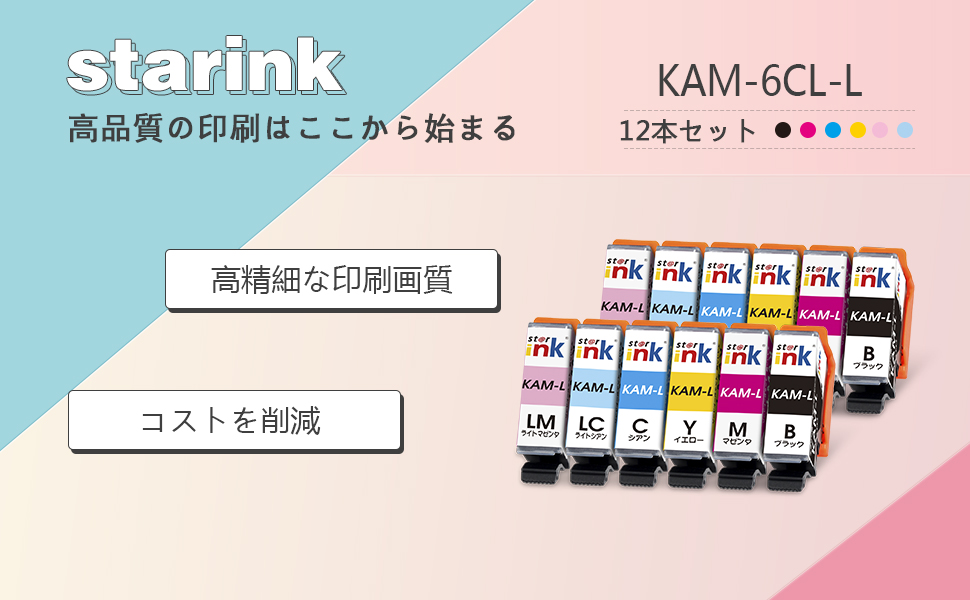 Amazon.co.jp: エプソン 対応 KAM-6CL-L カメ Epson 互換インク 12本セット (2BK/2C/2M/2Y/2LC/2LM) KAM-6CL インク KAM 互換 ...