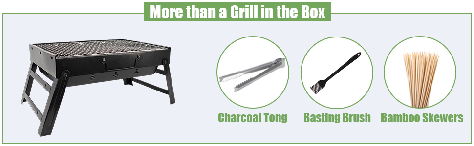 Amazon.com: Portable Charcoal Grill for Camping Small Tabletop BBQ Grill for Picnic Trip ...