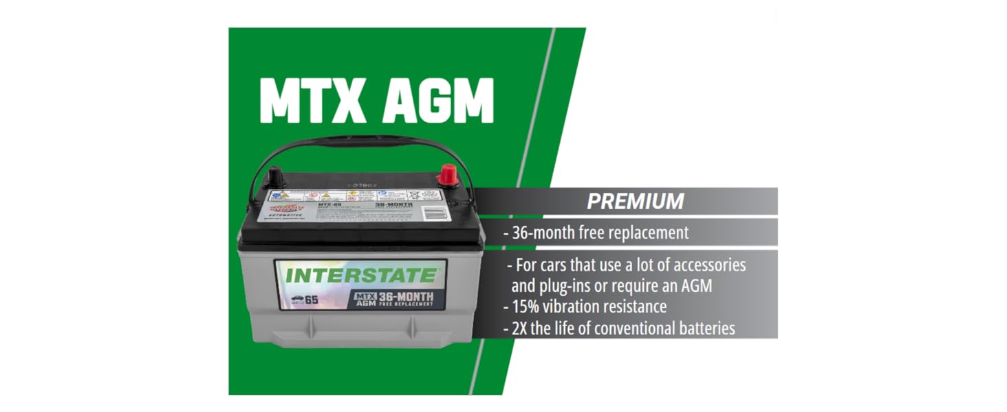 Amazon.com: Interstate Batteries Automotive Battery 12V 68Ah (Group Size 65) 750CCA SLI AGM Auto ...