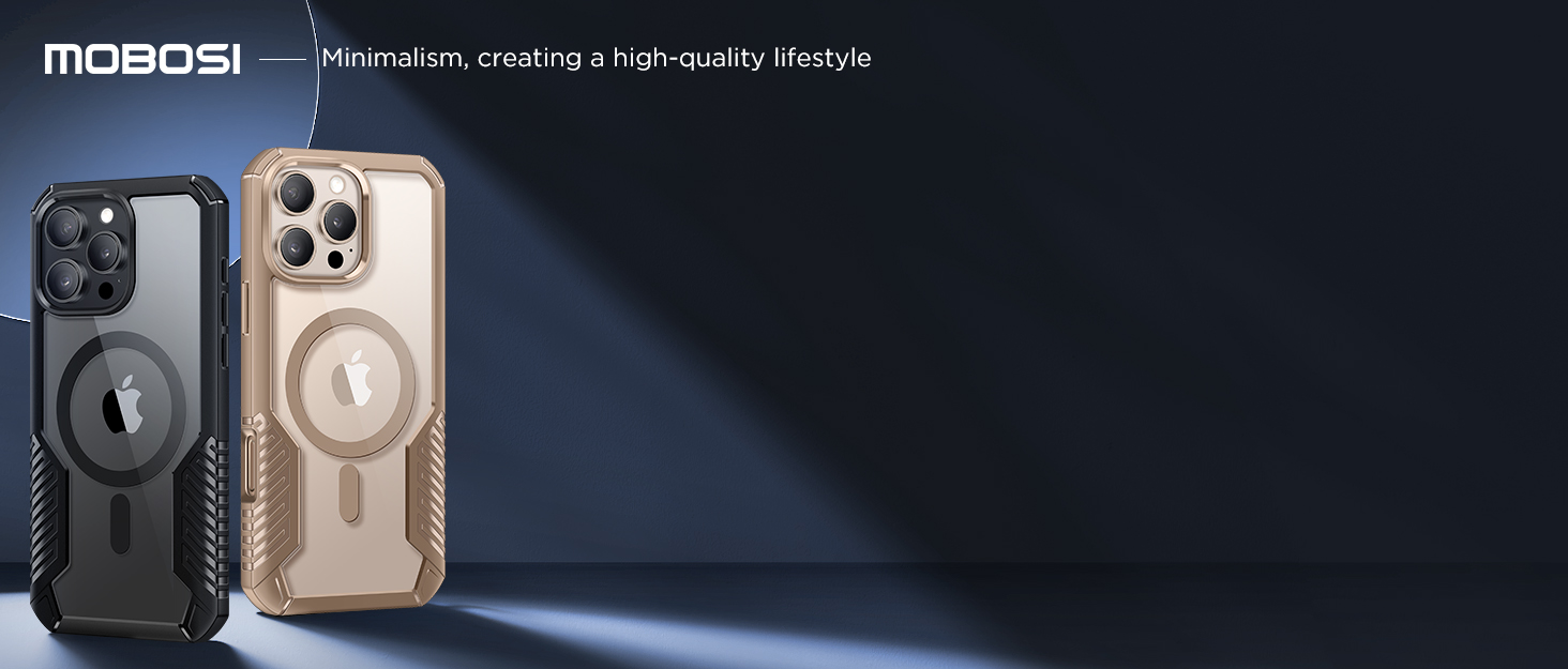 Amazon.com: MOBOSI for iPhone 15 Pro Max Case with Screen & Camera Lens Protector, Compatible ...