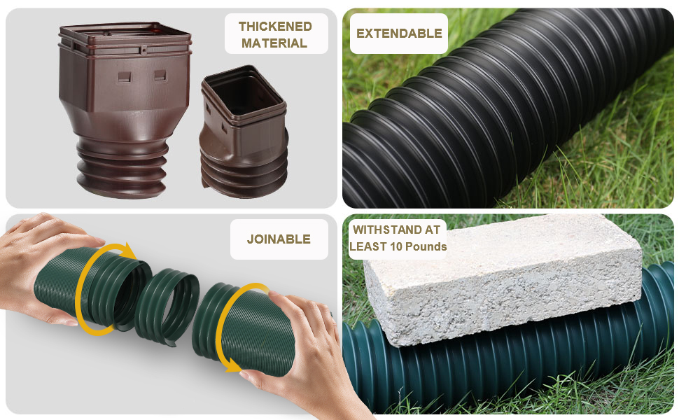 Amazon.com : plusgutter 2 Pack Rain Gutter Downspout Extensions ...