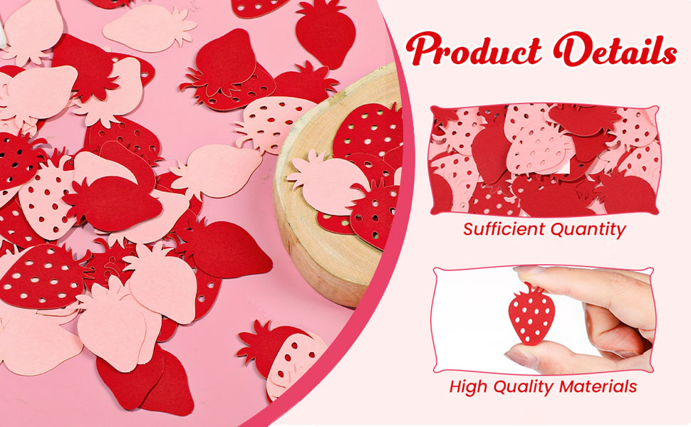 Amazon.com: Liobelon 300 Pieces Strawberry Confetti, Pink Table ...
